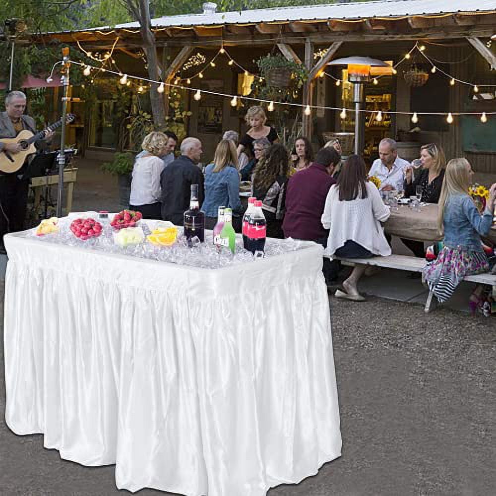 middow 4 Foot Ice Cooler Table, Folding Buffet Cold Food Keeper w ...