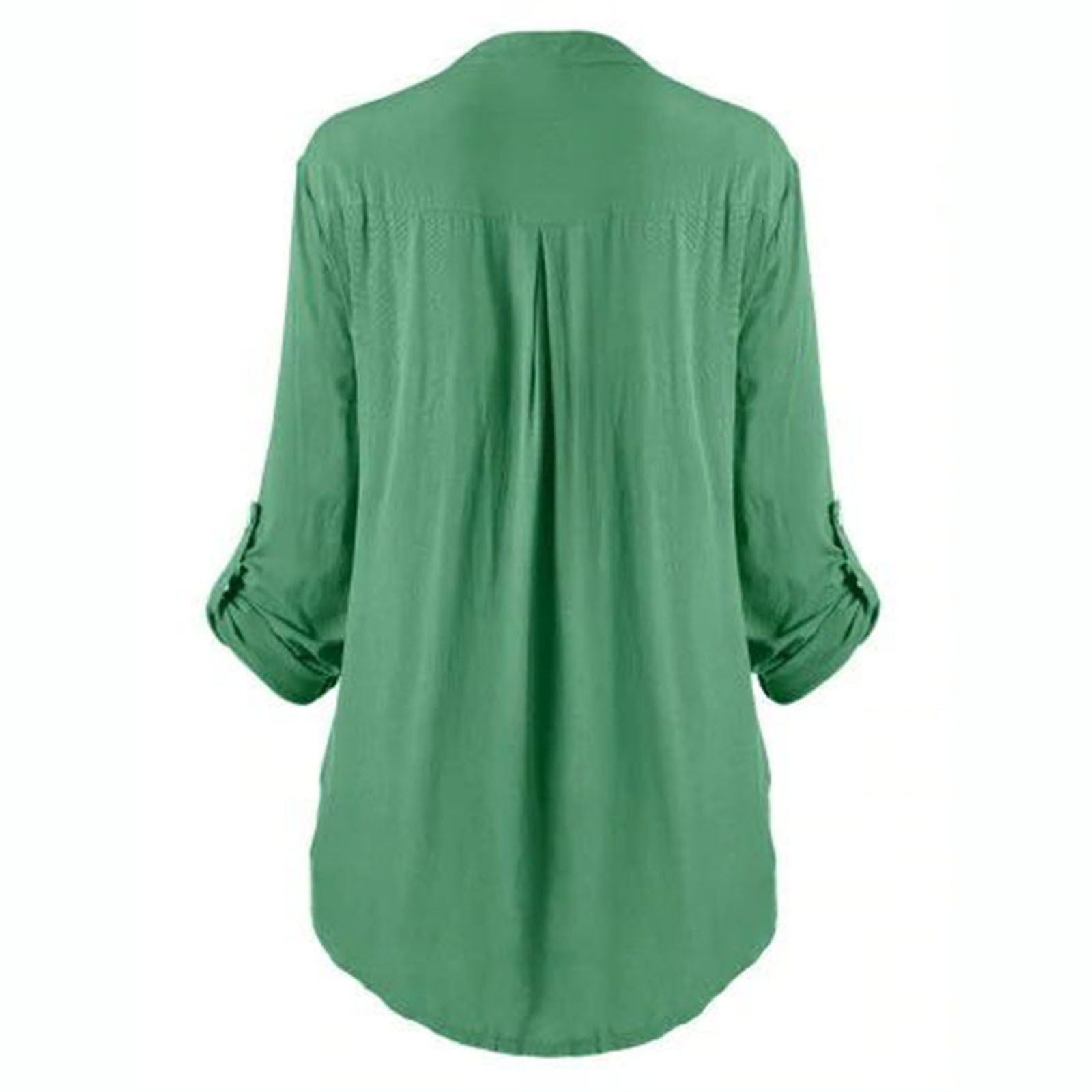 Mihongmao Summer Tops Women Ladies Large Size Button Solid Lace V Neck