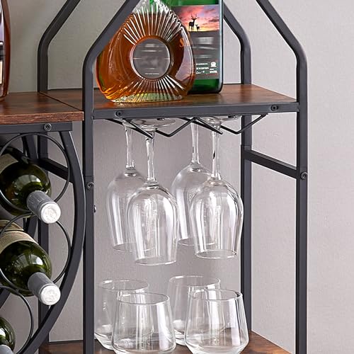 mikibama Freestanding Wine Rack Floor for 11 Bottle Wine Industrial ...
