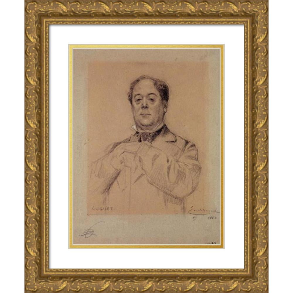Émile-Antoine Bayard 12x14 Gold Ornate Wood Frame and Double Matted ...