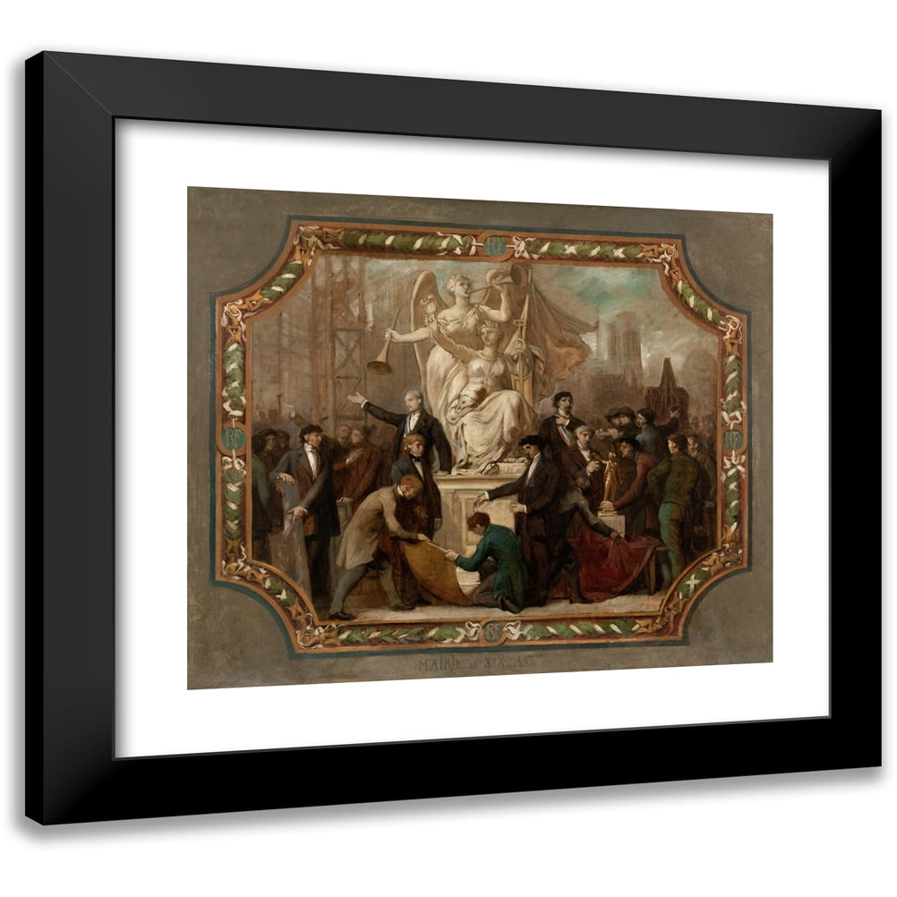 Émile Bin 14x12 Black Modern Framed Museum Art Print Titled - Allegory ...