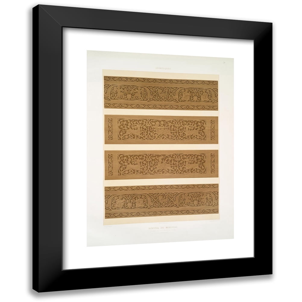 Émile Prisse d'Avennes 11x14 Black Modern Framed Museum Art Print Titled - Arabesques; Moristan ...