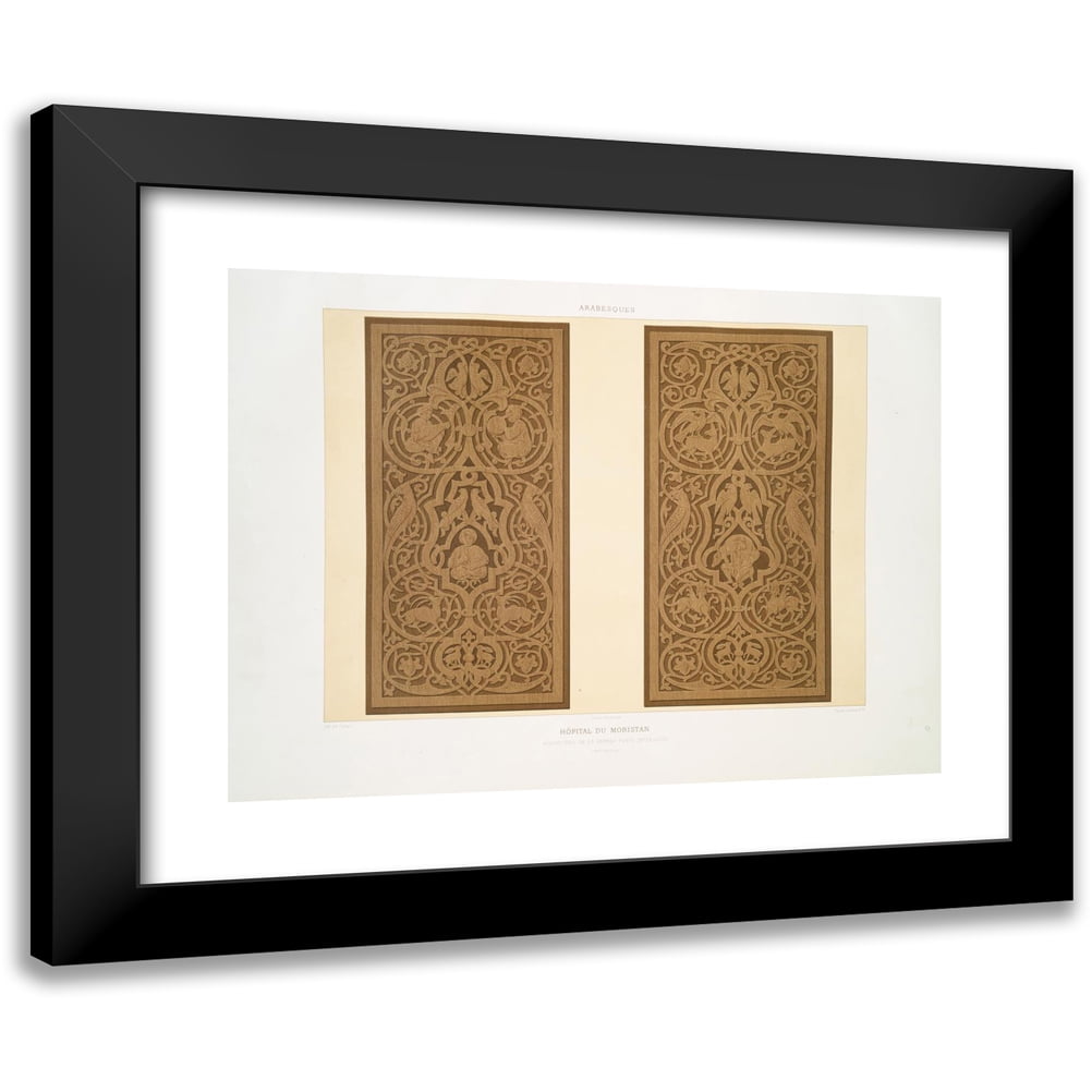 Émile Prisse d'Avennes 24x19 Black Modern Framed Museum Art Print Titled - Arabesques; Moristan ...