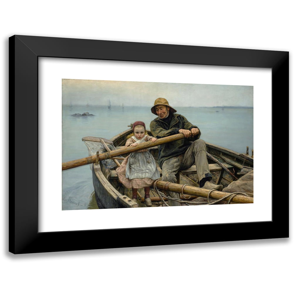 Émile Renouf 24x18 Black Framed Art - Un Coup De Main (The Helping Hand ...