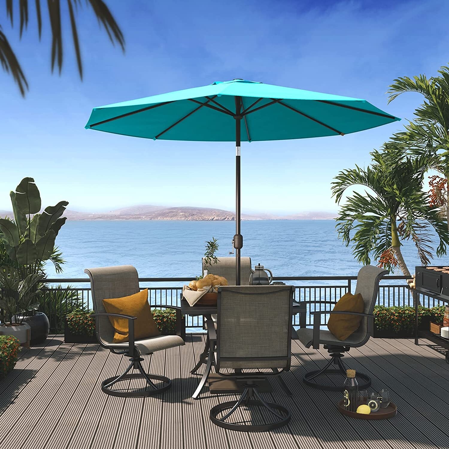 milemont Patio 9FT Enhanced Aluminum Patio Umbrella, UV Protected ...
