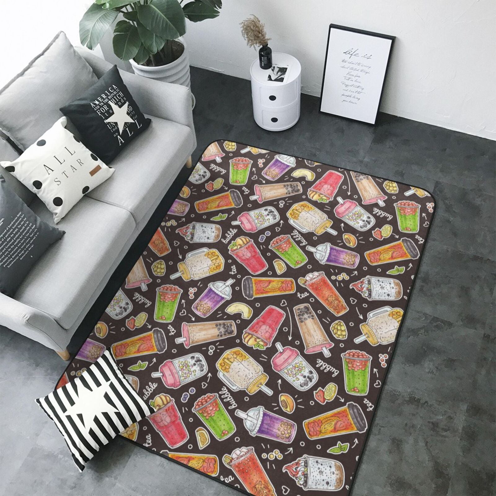 milk tea No.807 Area Rugs for Living Room Bedroom, 5x7 Soft Throw ...