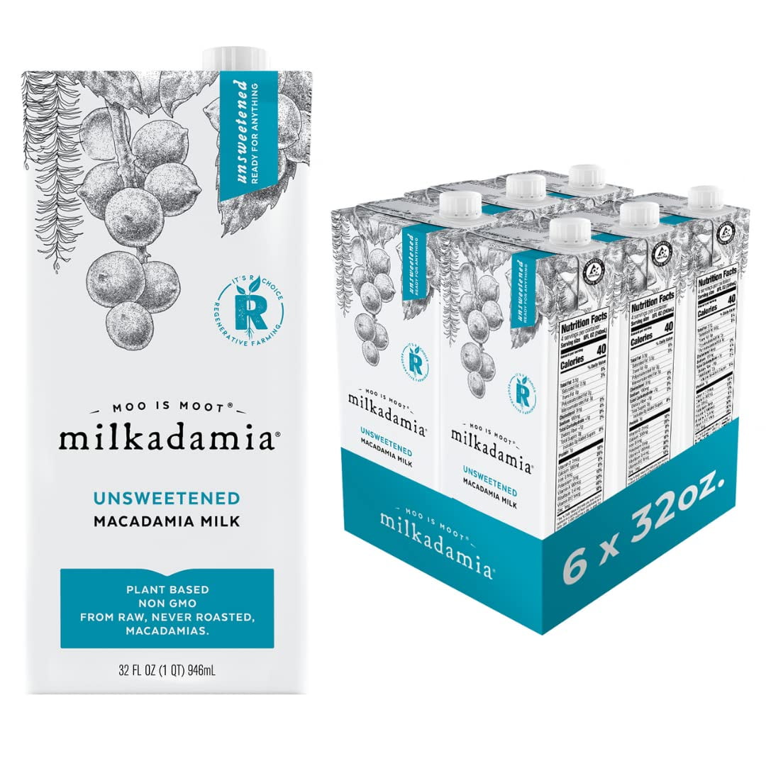 milkadamia Macadamia Milk - Unsweetened - 32 Fl Oz (Pack of 6 ...