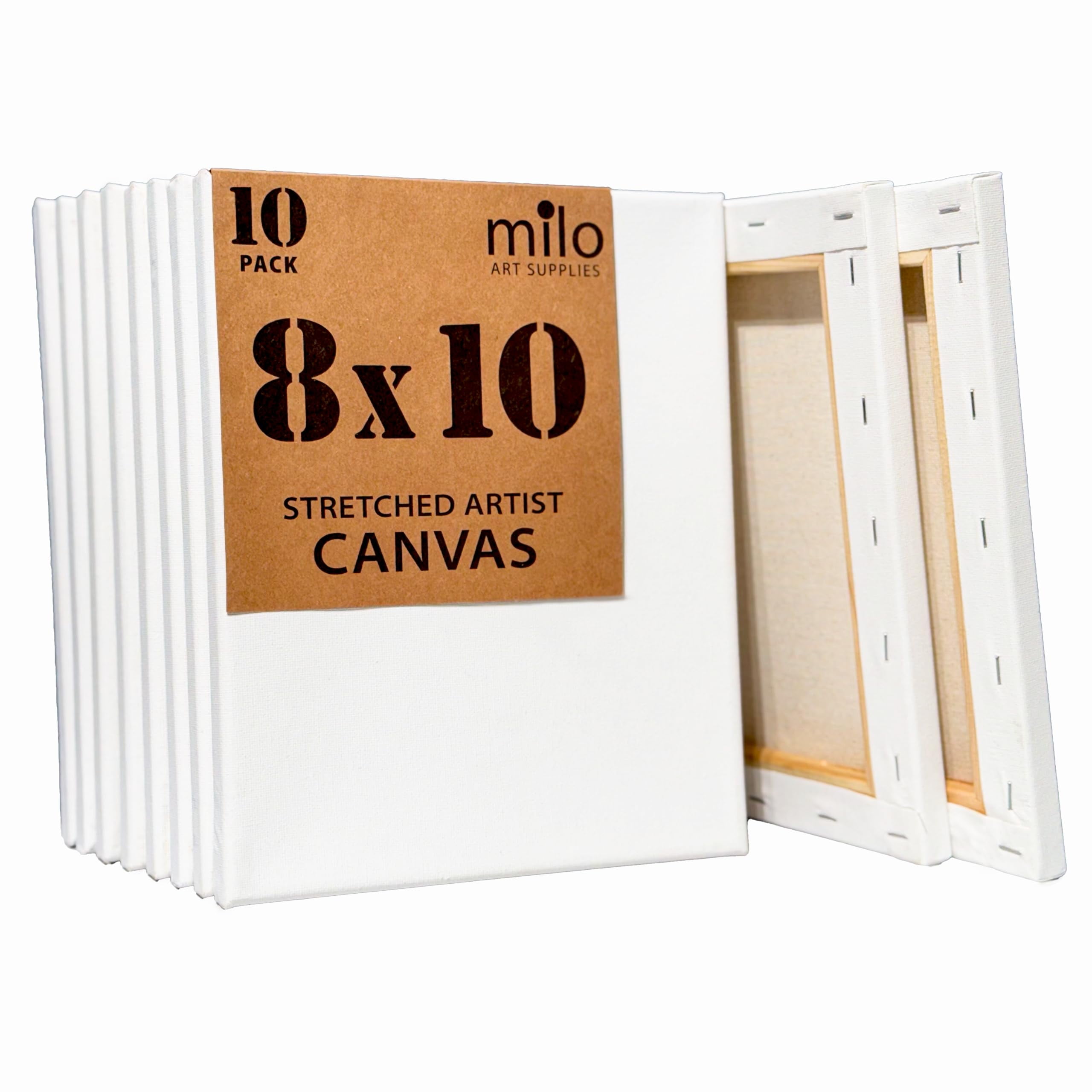 milo Stretched Artist Canvas | 8x10 inch | Value Pack of 10 Canvases ...