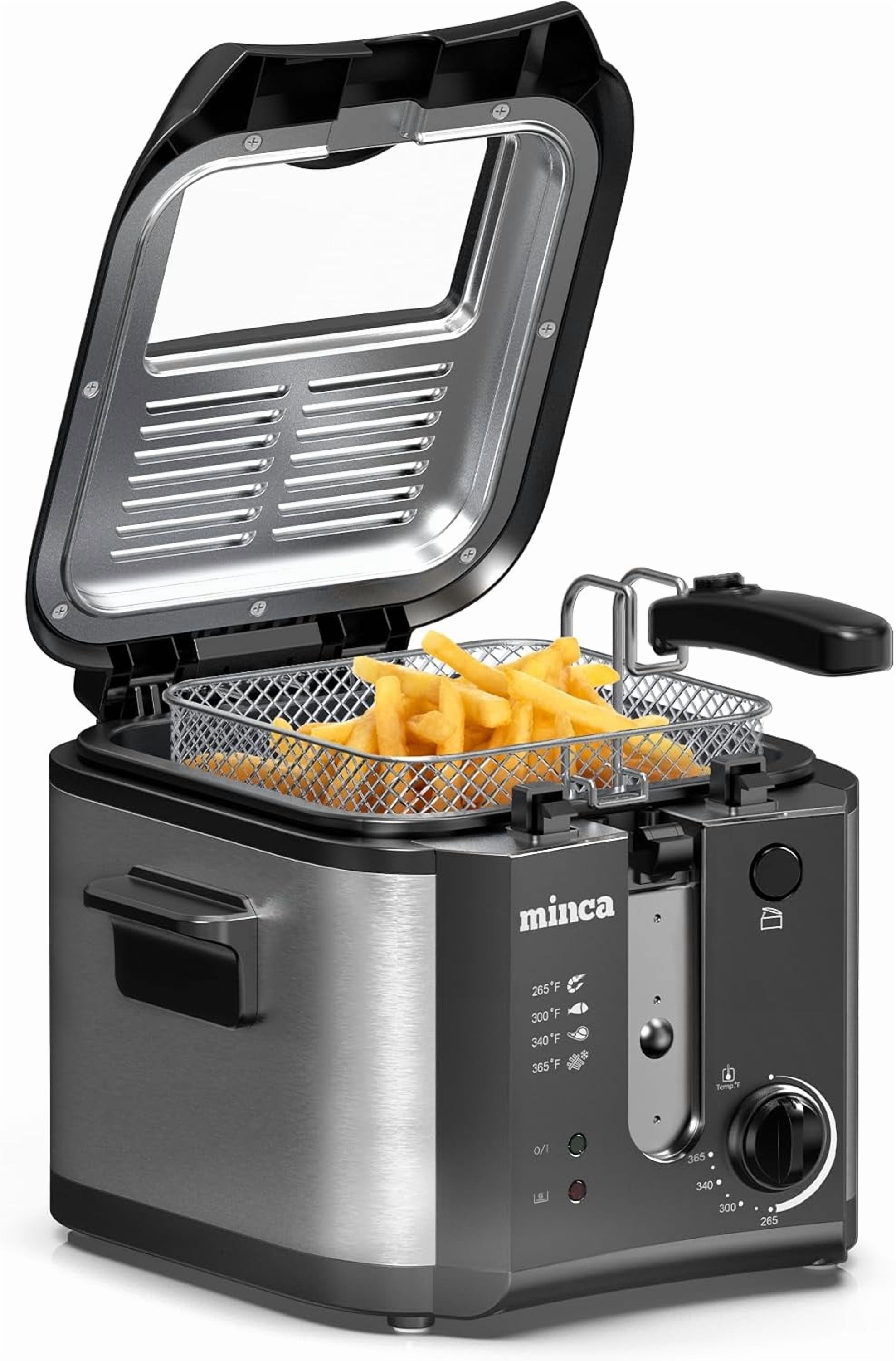 minca Deep Fryer with Basket, 1500W Electric Deep Fryer 2.5L ...