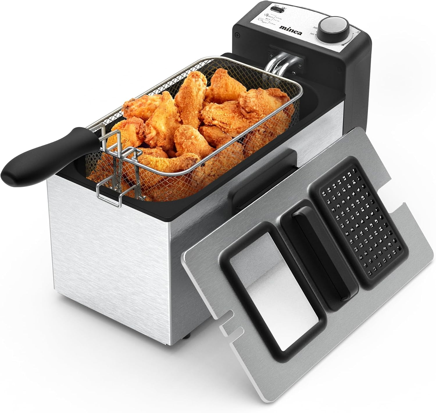 minca Electric Deep Fryer with Basket, 3L Large Capacity Deep Fryer ...