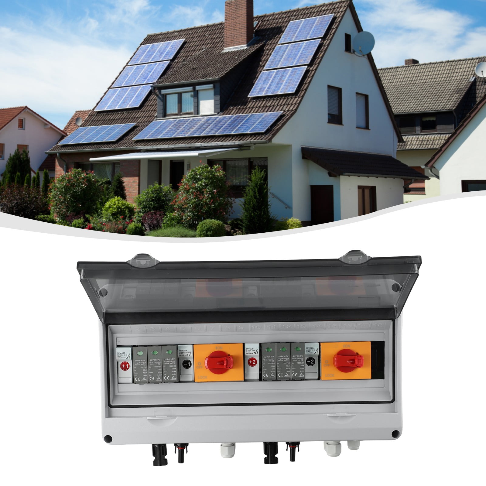 mingkeerda 1000V PV Combiner Box Lsolating Switch Kit 2 Input 2 Output ...