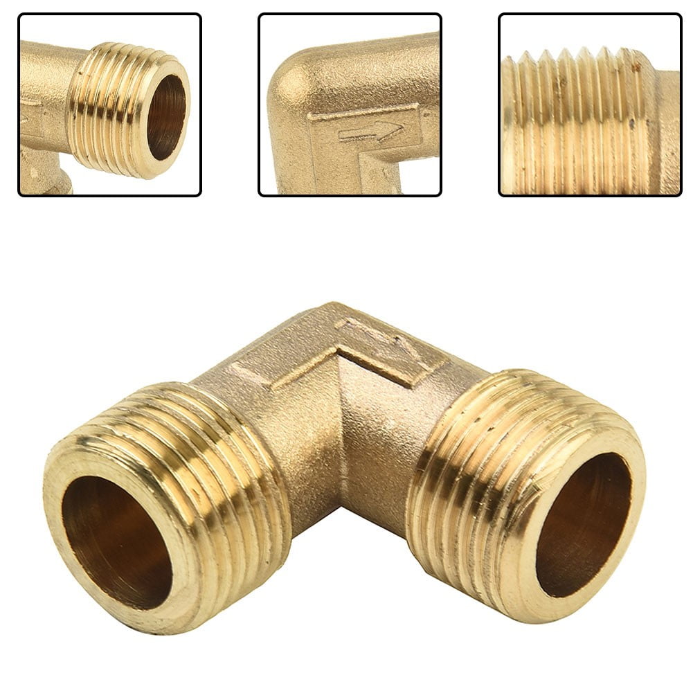 mingkeerda 16.5mm Male Thread 90 Degree Brass Elbow Pipe Fitting Connector Coupler Air ...