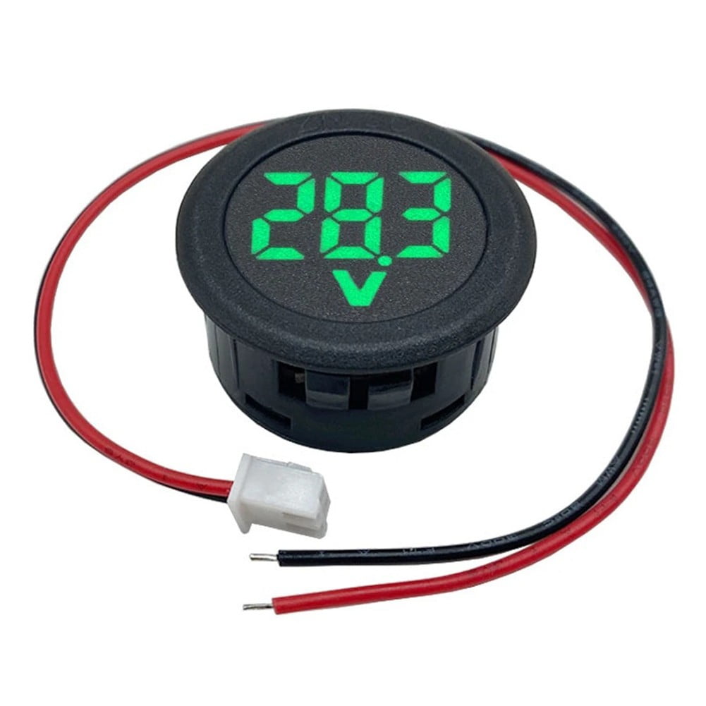 mingkeerda 1PC DC4-100V Voltmeter LED Digital Display Round 2-wire ...