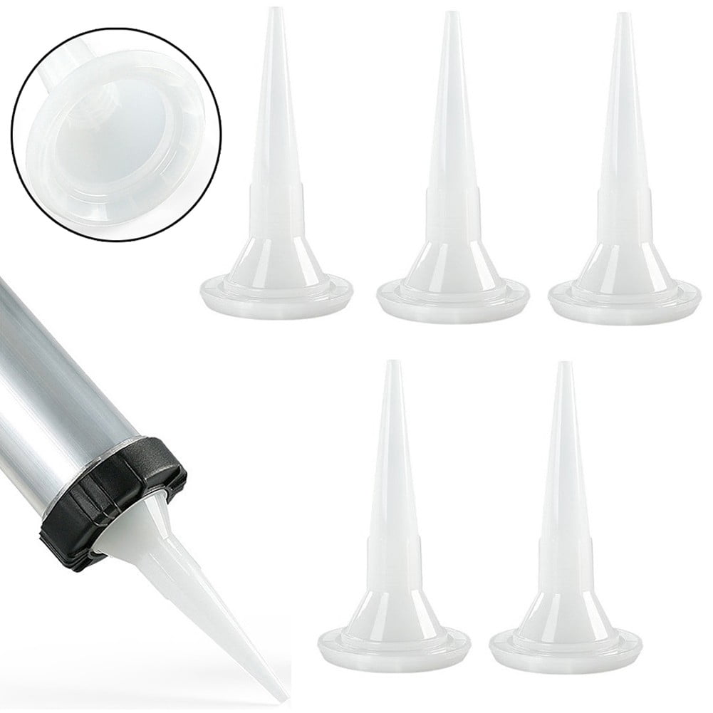 mingkeerda 5pcs Caulking Nozzle Caulk Cap Glass Glue Tip Sealing ...