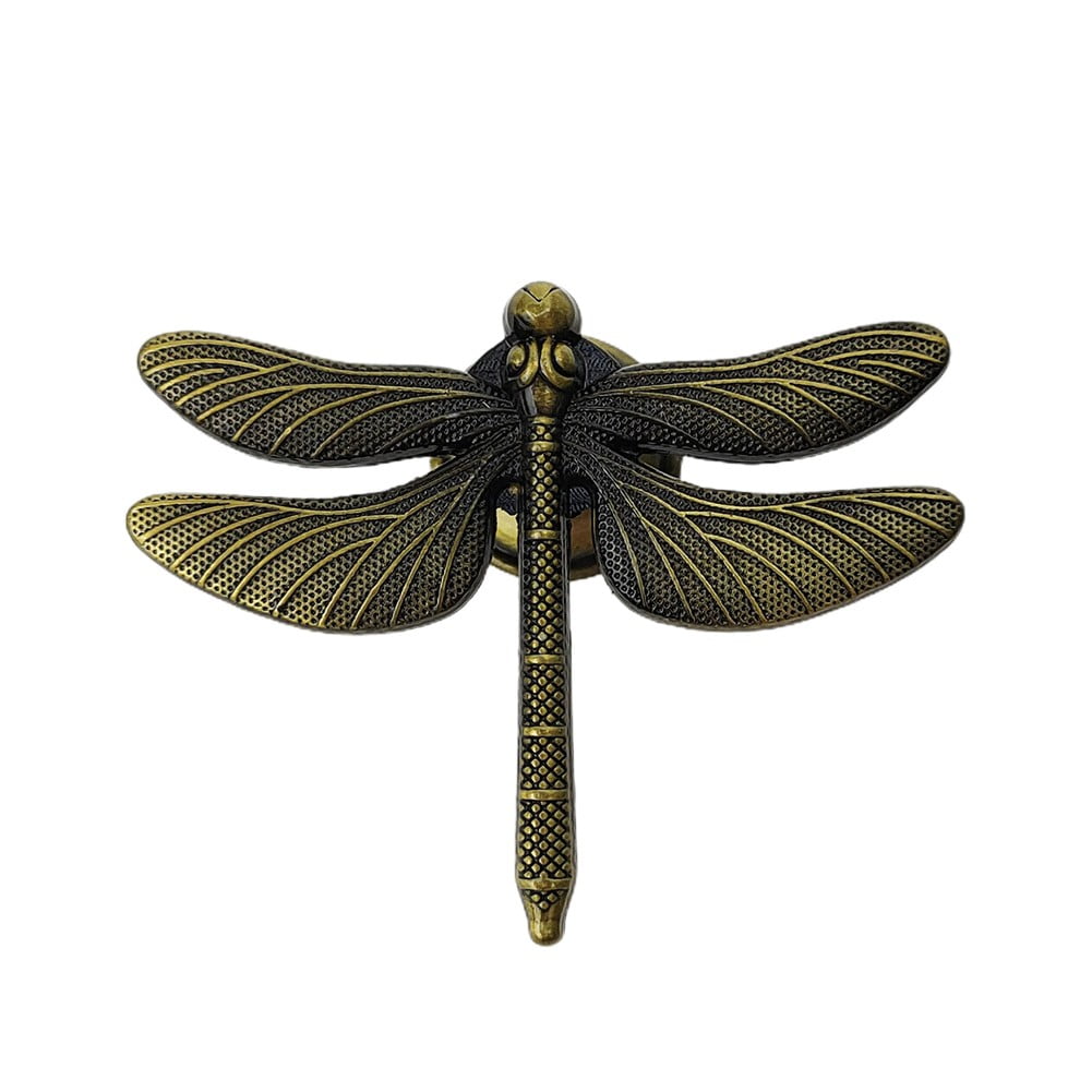 mingkeerda Nordic Gold Dragonfly Single Hole Brass Furniture Handle Luxurious Kitchen Drawer ...