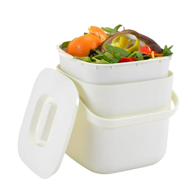 mingol Kitchen Compost Bin with Lid, Plastic Composter for Organic ...