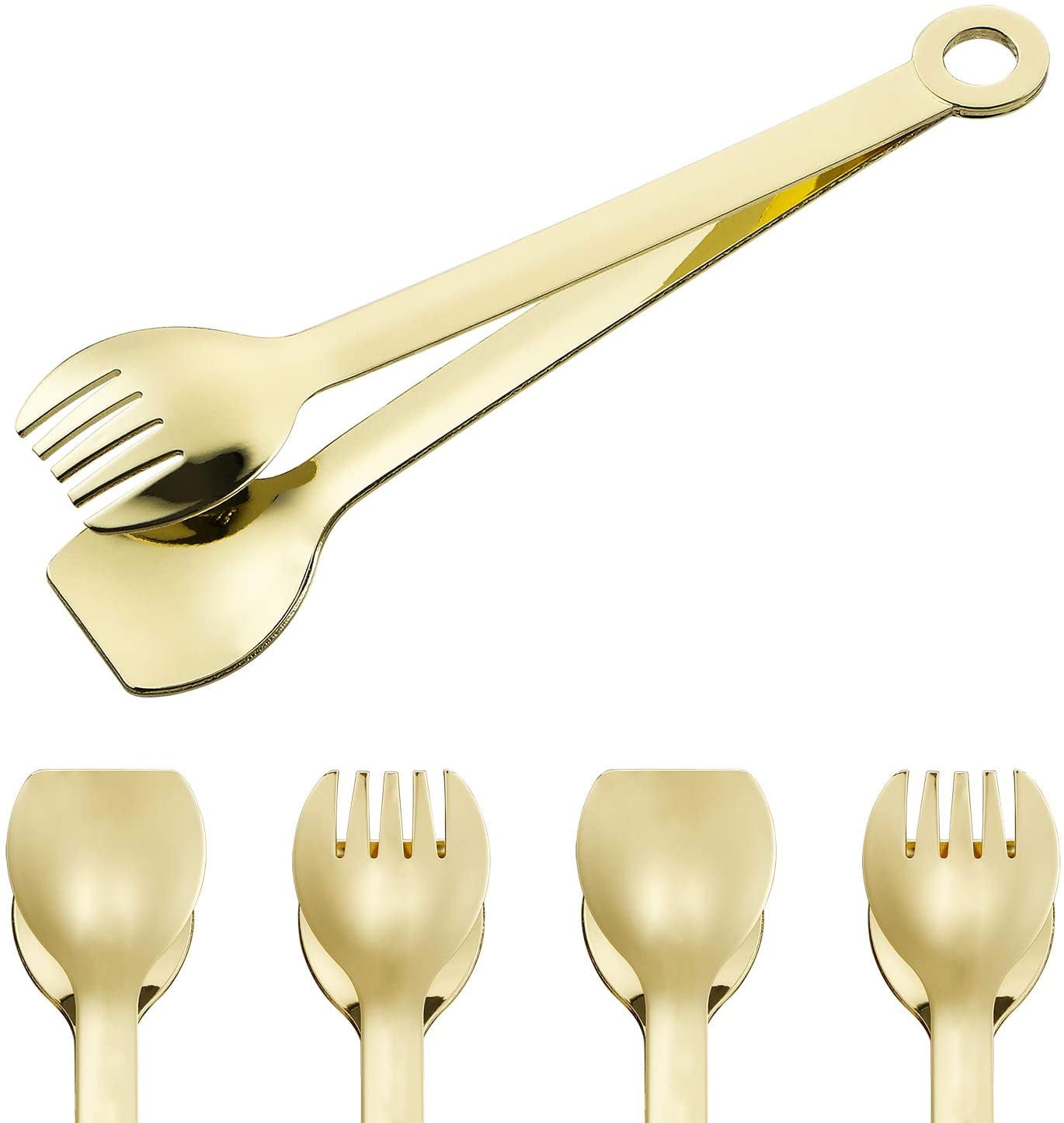 Mini Appetizer Tongs Stainless Steel Set of 4, Metal Small Serving ...