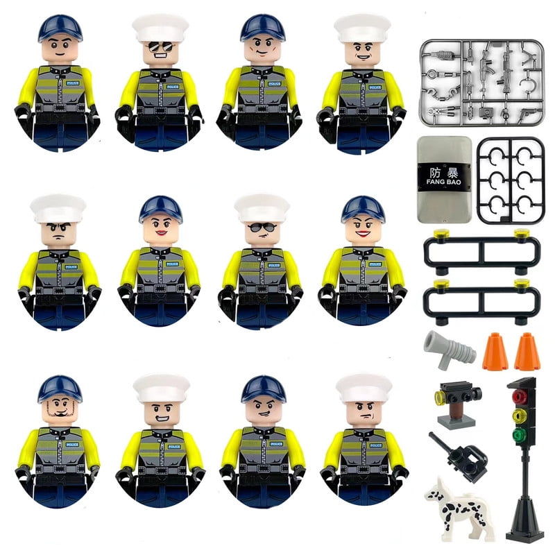 mini city figures action doll building blocks Fireman police engineer ...