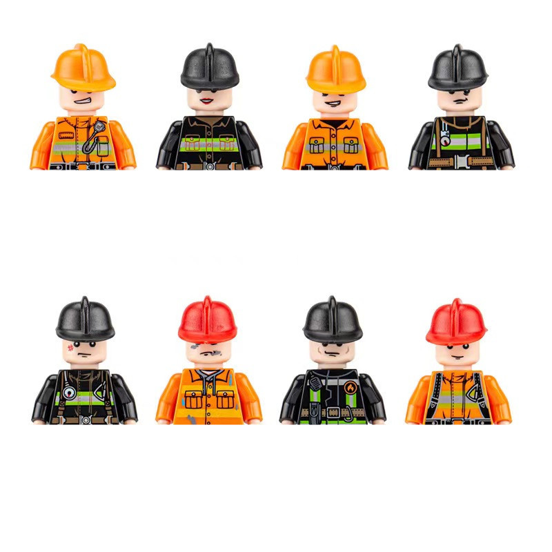 mini city figures action doll building blocks Fireman police engineer ...