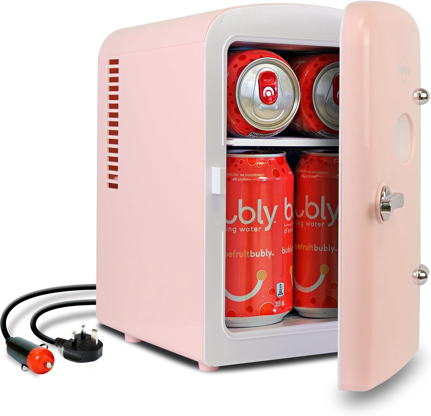 **mini fridge - 6 can refrigerator for bedroom office, portable table ...