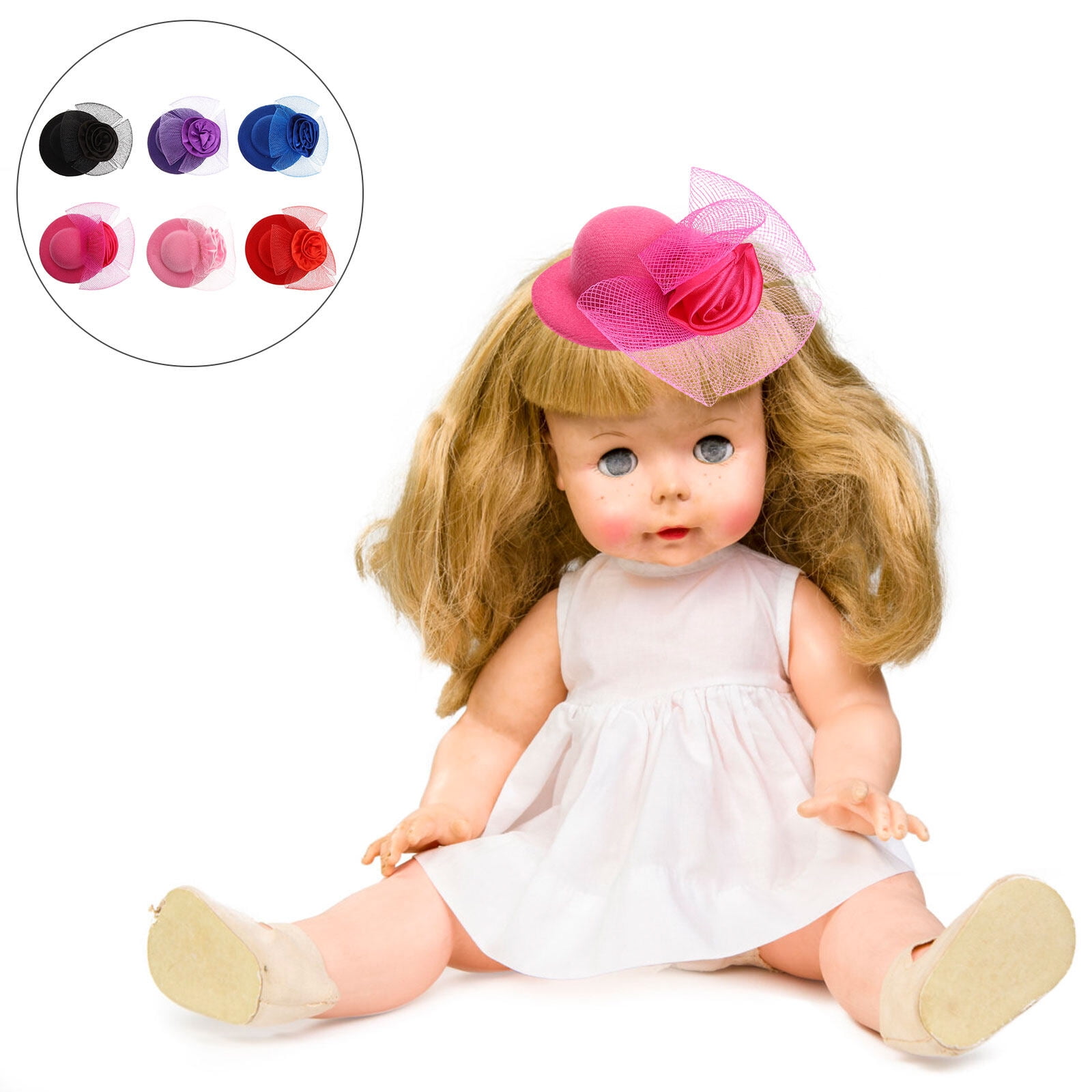 mini top hat 6pcs DIY Tea Party Hat Doll Dress Up Hats Fancy ...