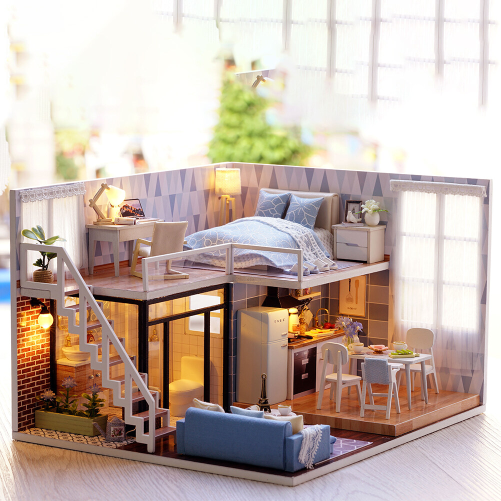 miniature DIY house, 1PC Funny DIY Small House Toy Manual Cottage ...