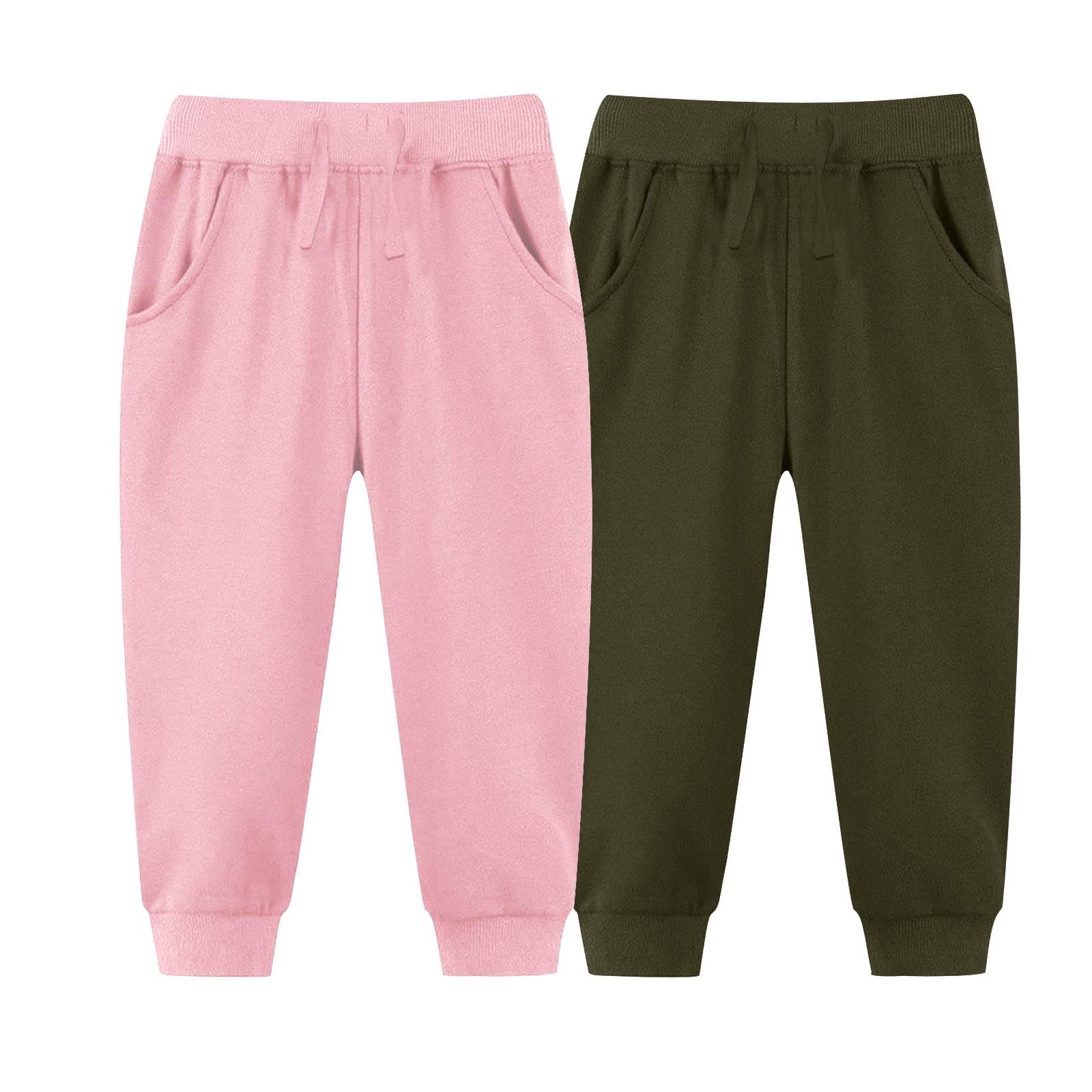 miqiqism Kids Joggy Pants Solid Hight Waisted Cinch Pant Sweatpant ...