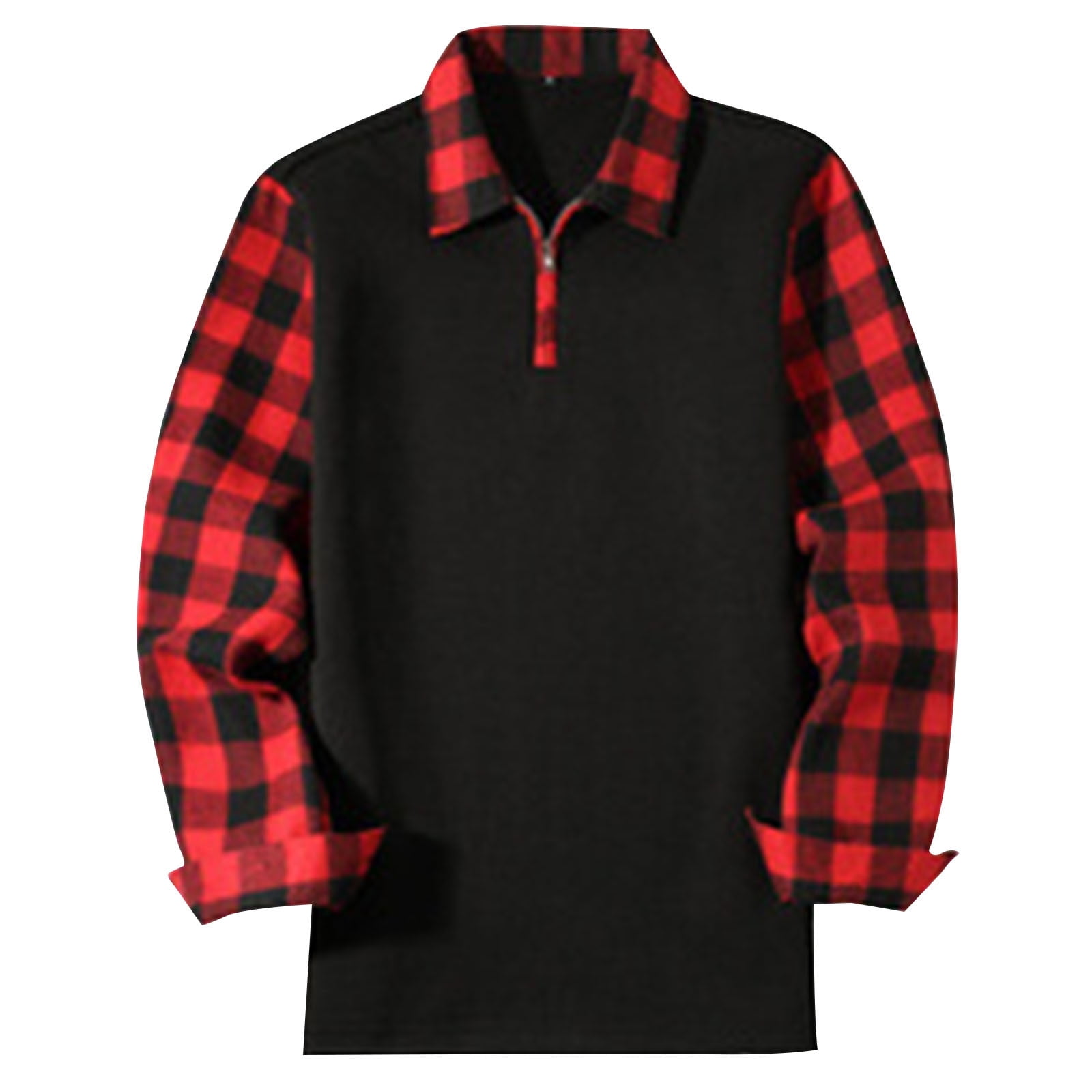 miqiqism Men Plaid Polo Shirts Casual Lapel Neck Pullover Tops Trendy ...