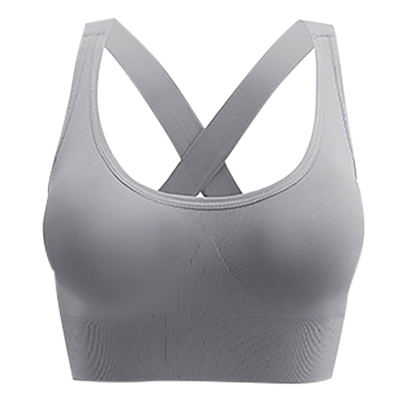 miqiqism Sports Bra for Women Criss Cross Strappy Bras Seamless High ...