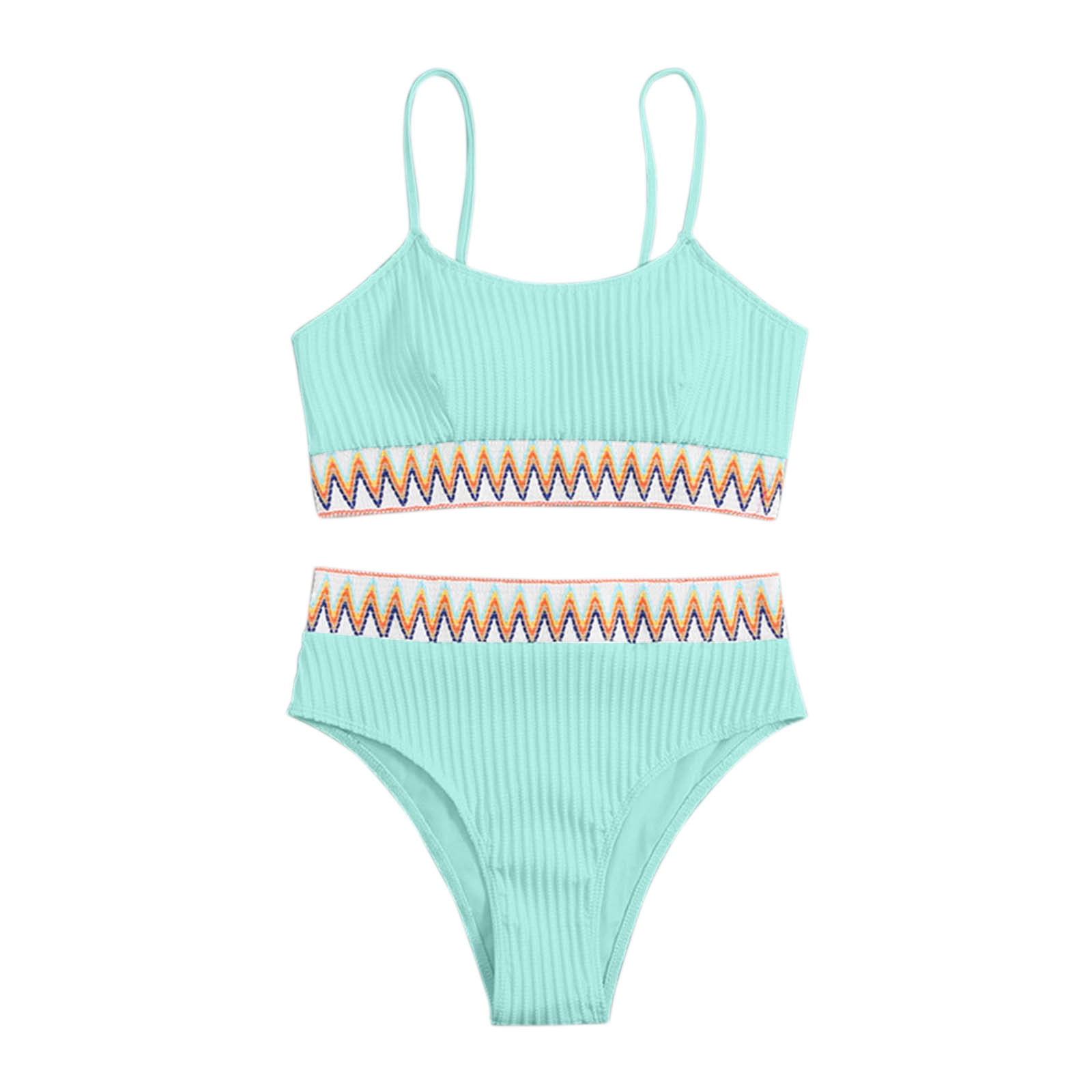 miqiqism Women Swimsets 3D Floral Bathing Swimsuits Juniors Halter ...