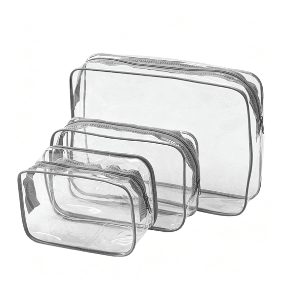 mirlewaiy 3 Pack Clear PVC Toiletry Bags, Waterproof Transparent Travel ...