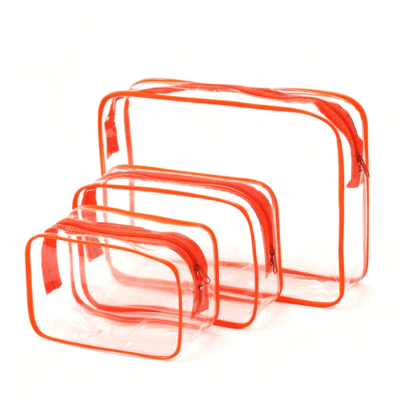 mirlewaiy 3 Pack Clear PVC Toiletry Bags, Waterproof Transparent Travel ...