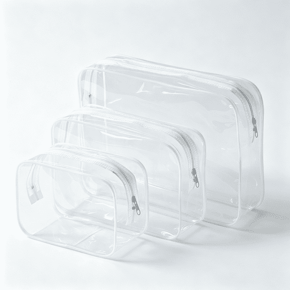 mirlewaiy 3 Pack Clear PVC Toiletry Bags, Waterproof Transparent Travel ...