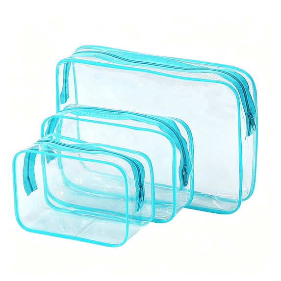 mirlewaiy 3 Pack Clear PVC Toiletry Bags, Waterproof Transparent Travel ...