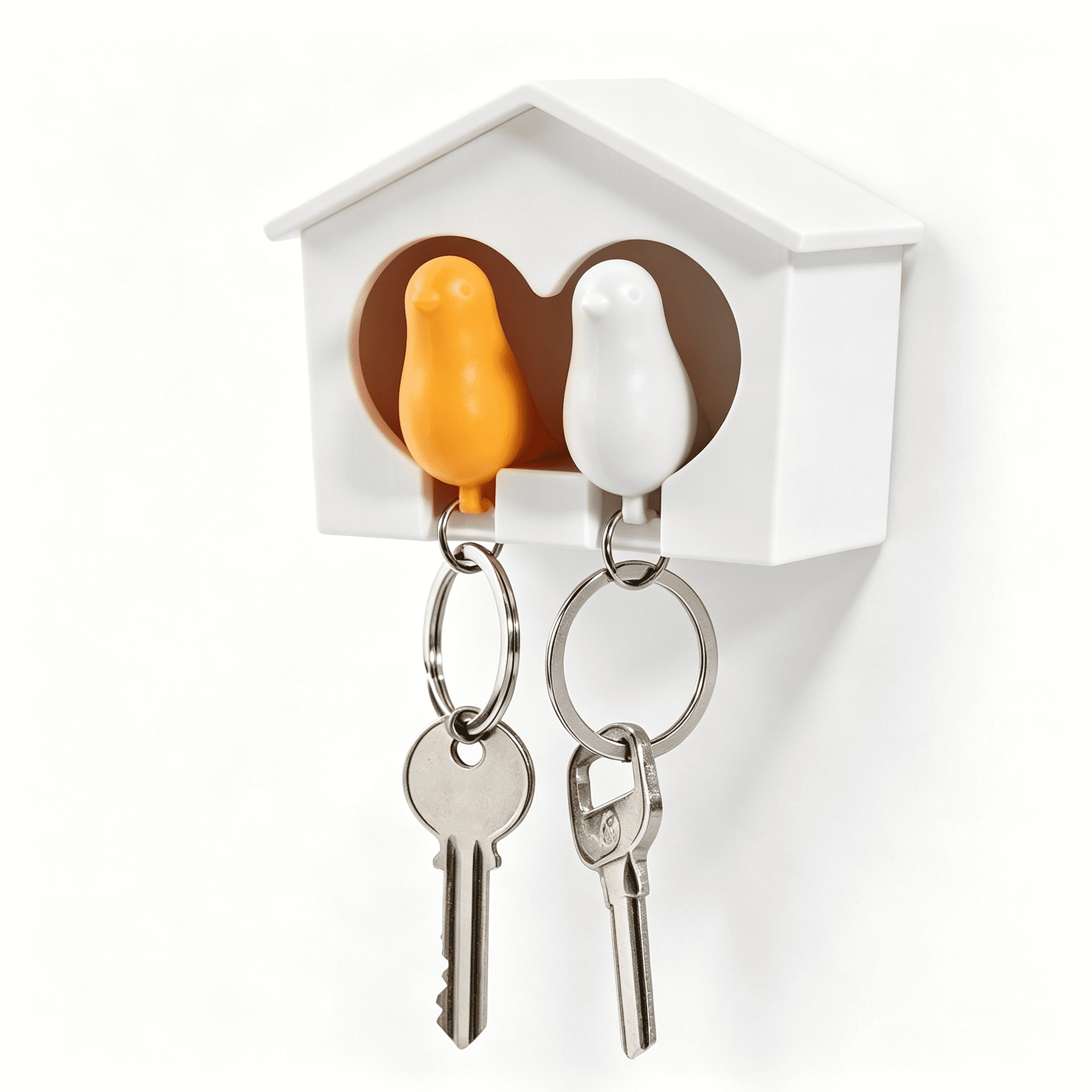 mirlewaiy Birdhouse Couple Key Holder, Wall Mount Key Organizer with ...