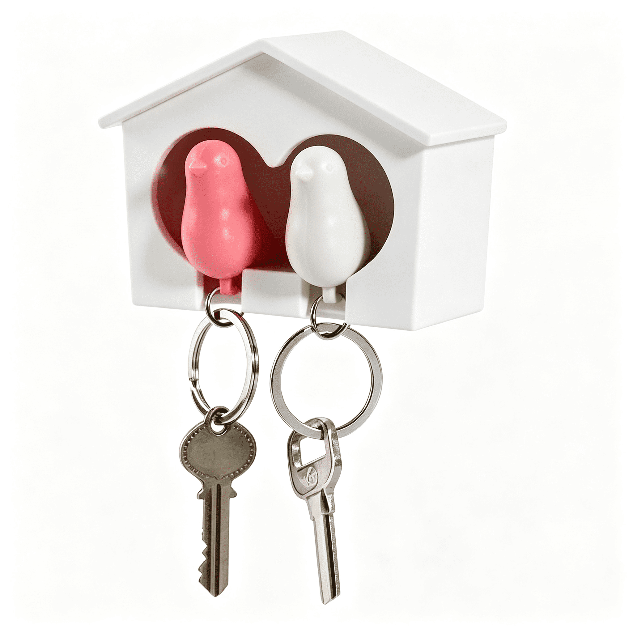 mirlewaiy Birdhouse Couple Key Holder, Wall Mount Key Organizer with ...