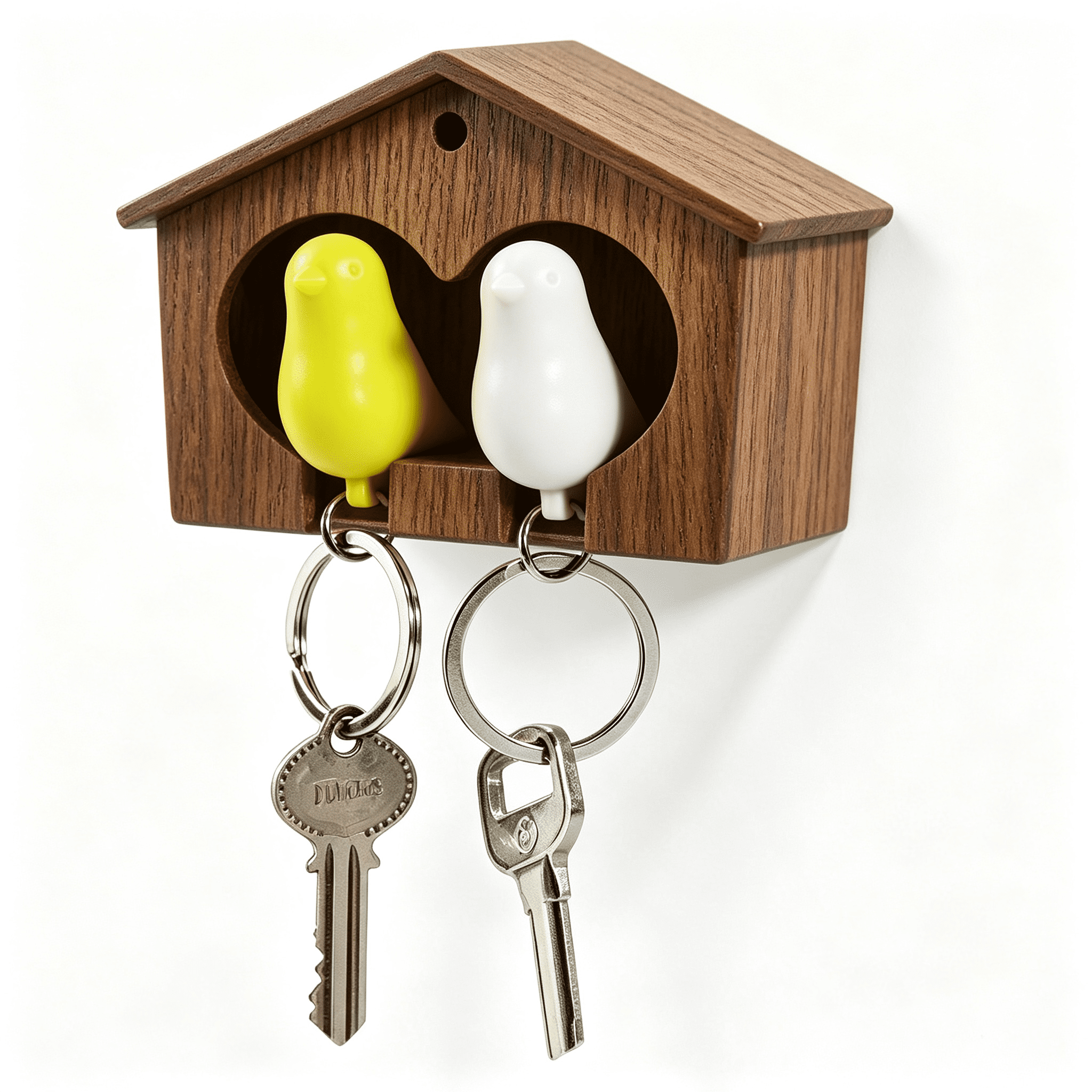 mirlewaiy Birdhouse Couple Key Holder, Wall Mount Key Organizer with ...