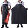 mirlewaiy Black Waterproof Rubber Vinyl Long Apron 43 Inch Light Duty ...