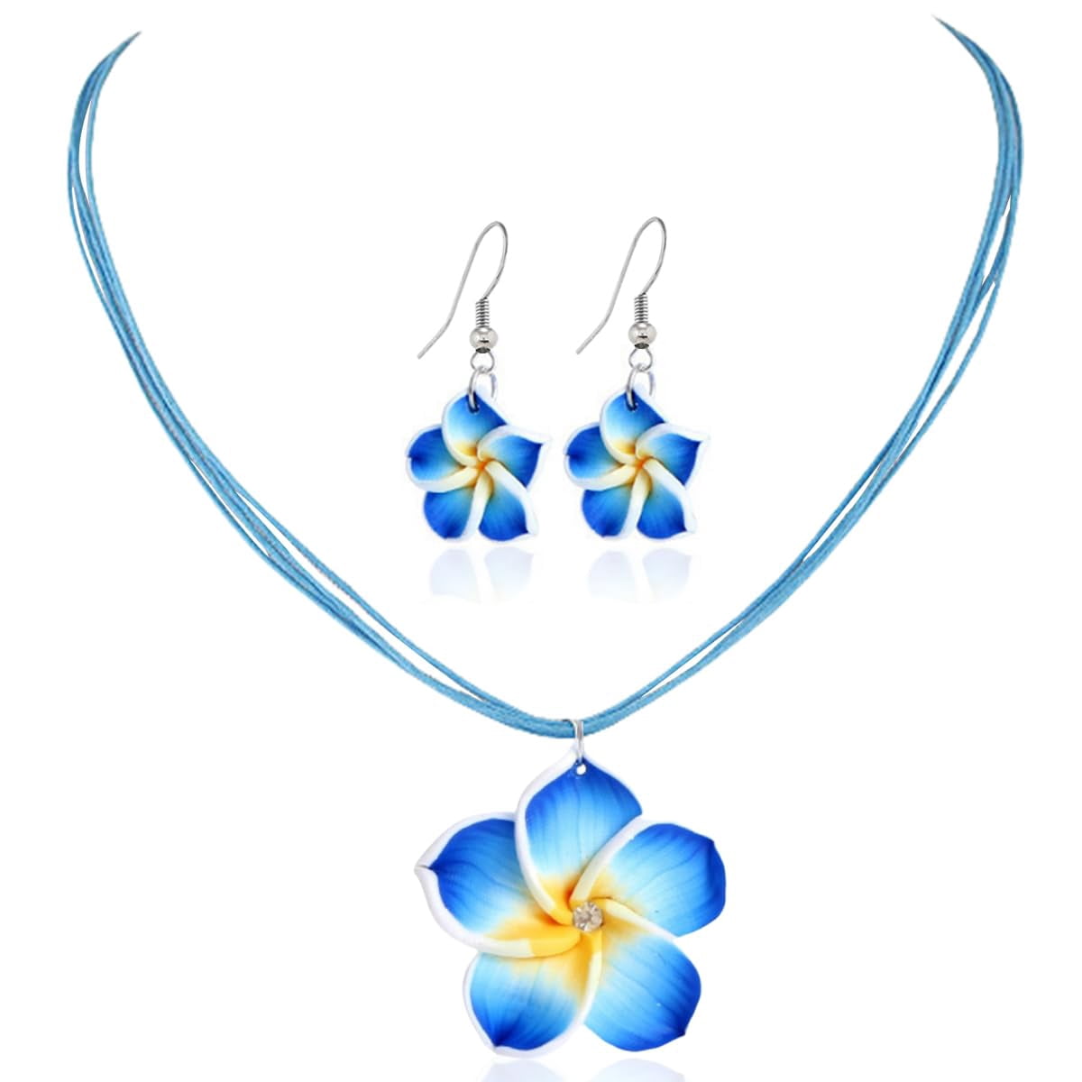 mirlewaiy Elegant Plumeria Flower Jewelry Set for Women Bohemian ...