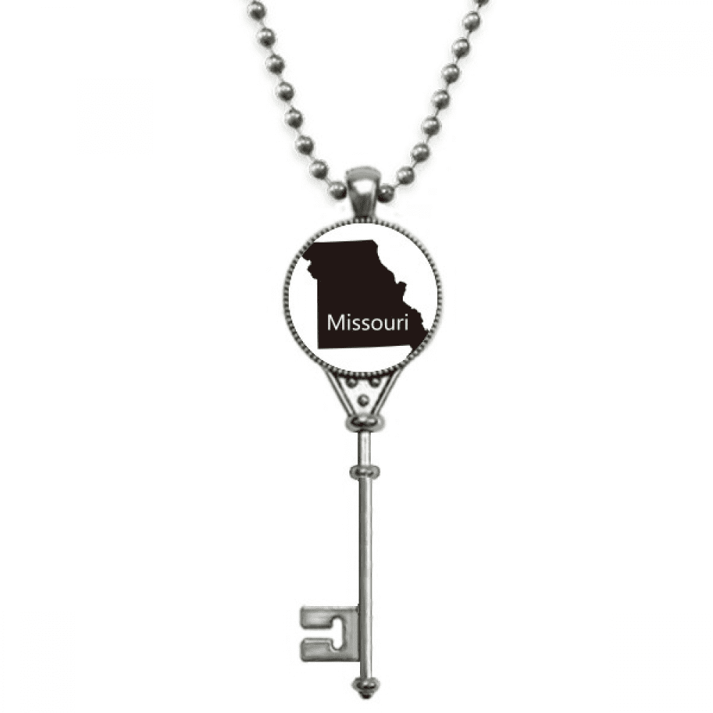 missouri ameusa map outline pendant vintage necklsilver key jewelry ...