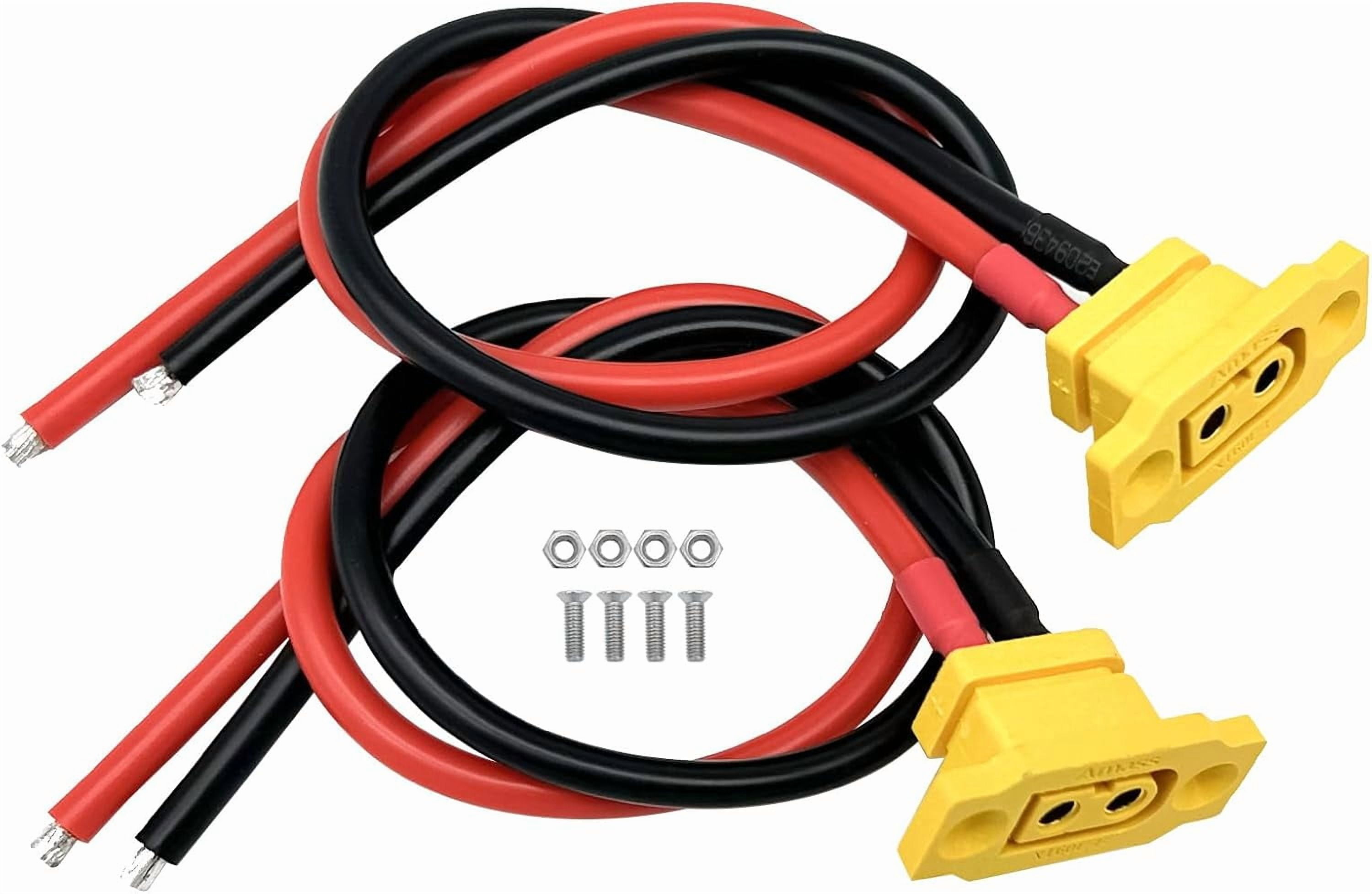 mistyhony 2Pcs Amass XT90E-M Plug Male Battery Connector Mountable Pigtail Cable,XT90 Panel ...