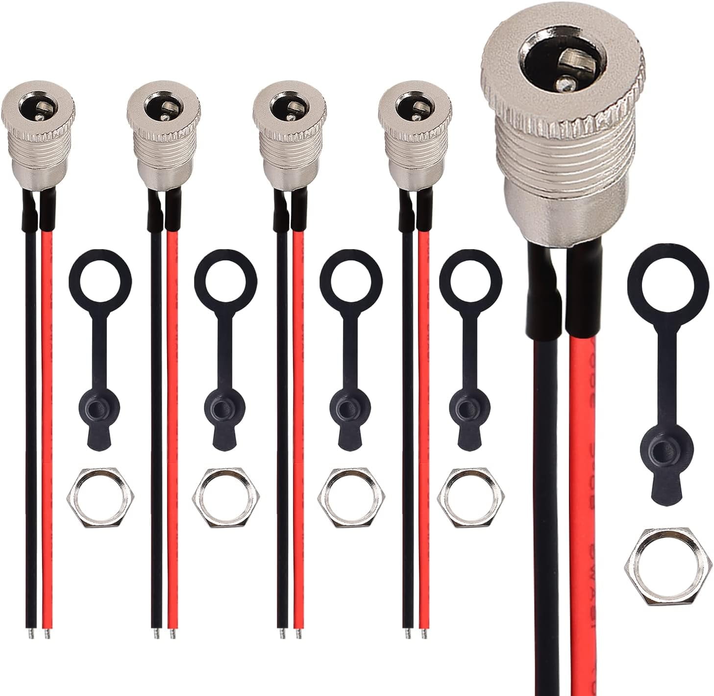 mistyhony 5Pcs 10A DC-099 DC Power Jack Cord Socket 5.5x2.1MM Threaded ...