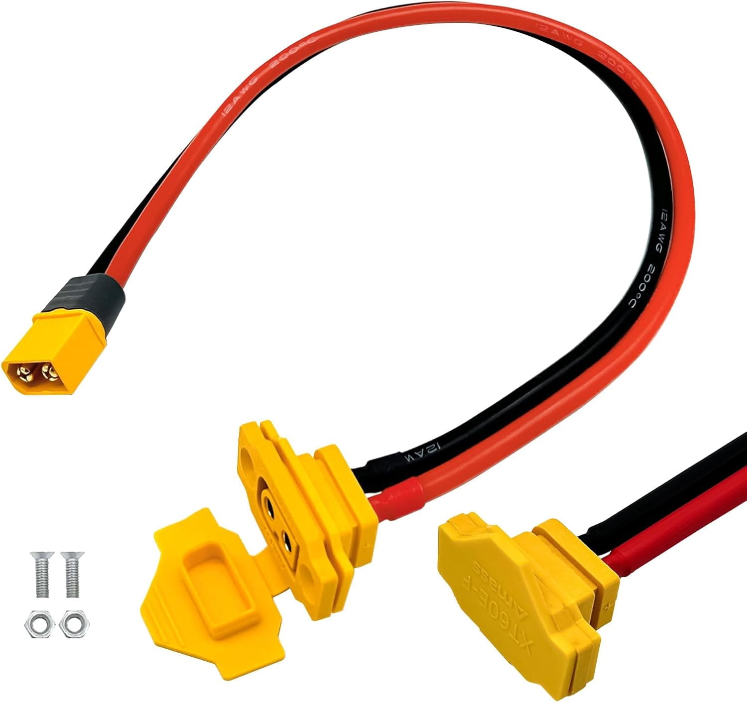 mistyhony XT60E-F Female to XT60 Male Fixed Mount Cable Bulkhead Mount ...