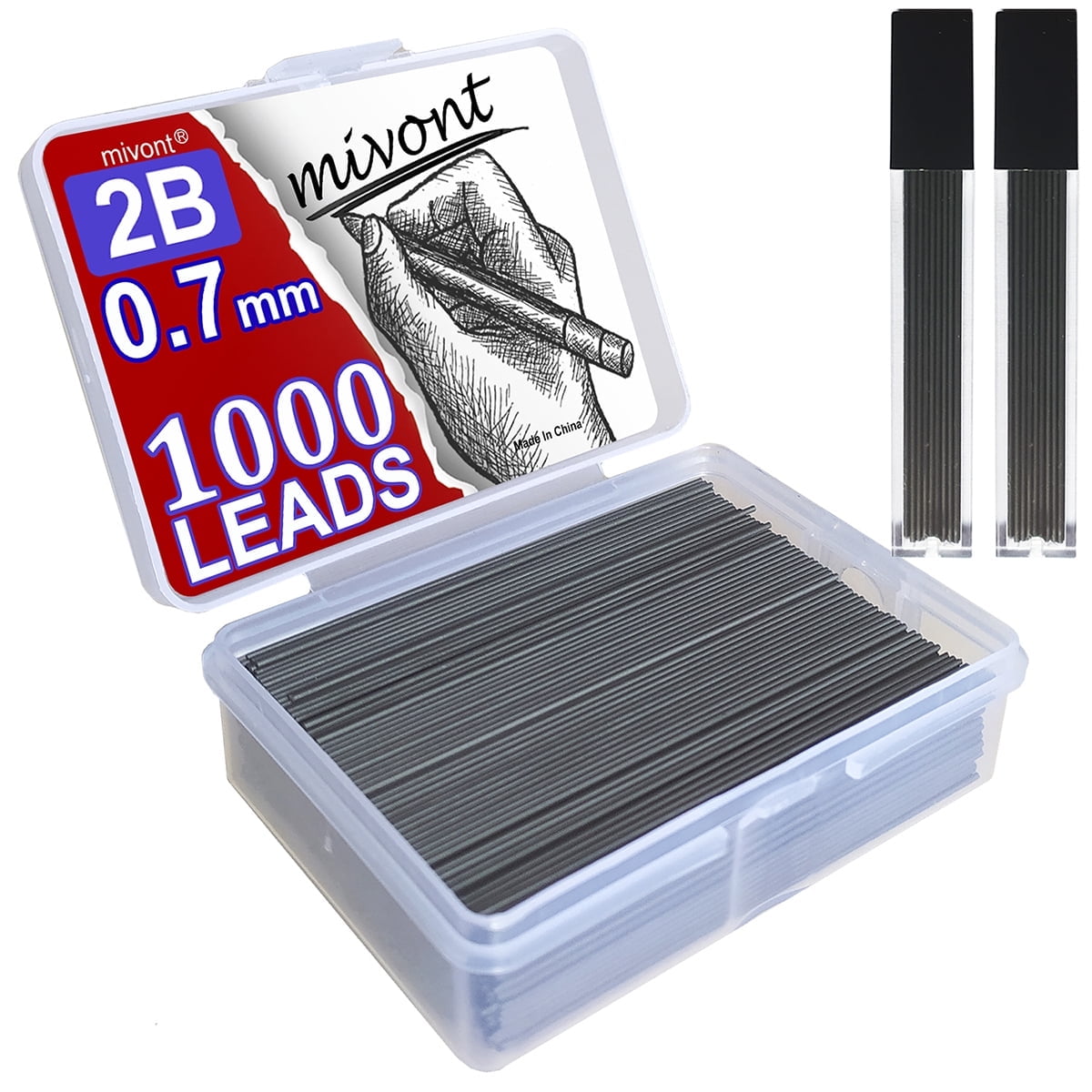 mivont 1000 Pieces 0.7 mm 2B Lead Refills Medium Thickness Break ...