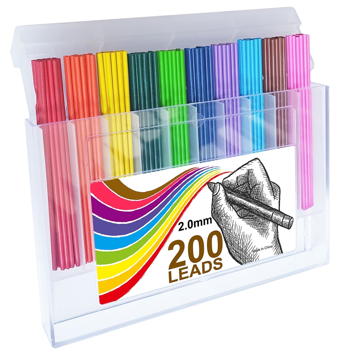 Mivont 200pcs 2.0mm Colored Mechanical Pencil Lead, 10 Unique Colors ...