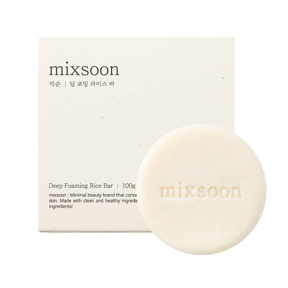 mixsoon Deep foaming Rice VTF5 Bar 3.5 Ounce | Foaming facial cleanser with rice powder | Deep ...