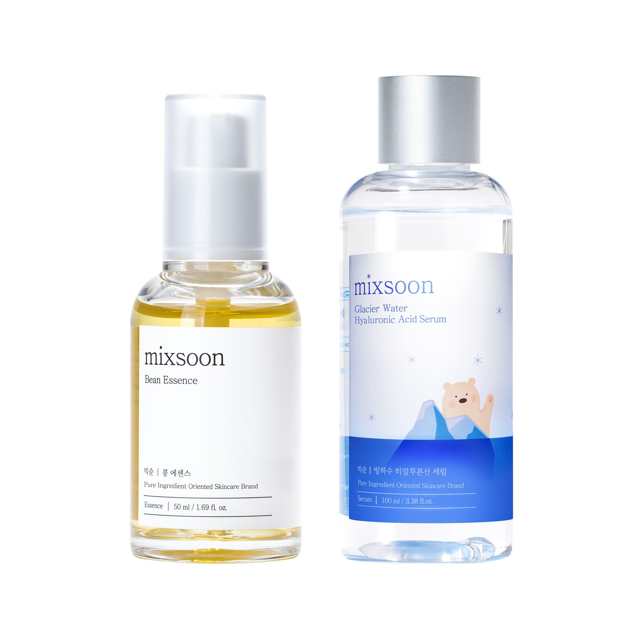 mixsoon Essential Glass Skin VTF5 Duo Set moisturizer korean skin care(Bean Essence + Glacier ...