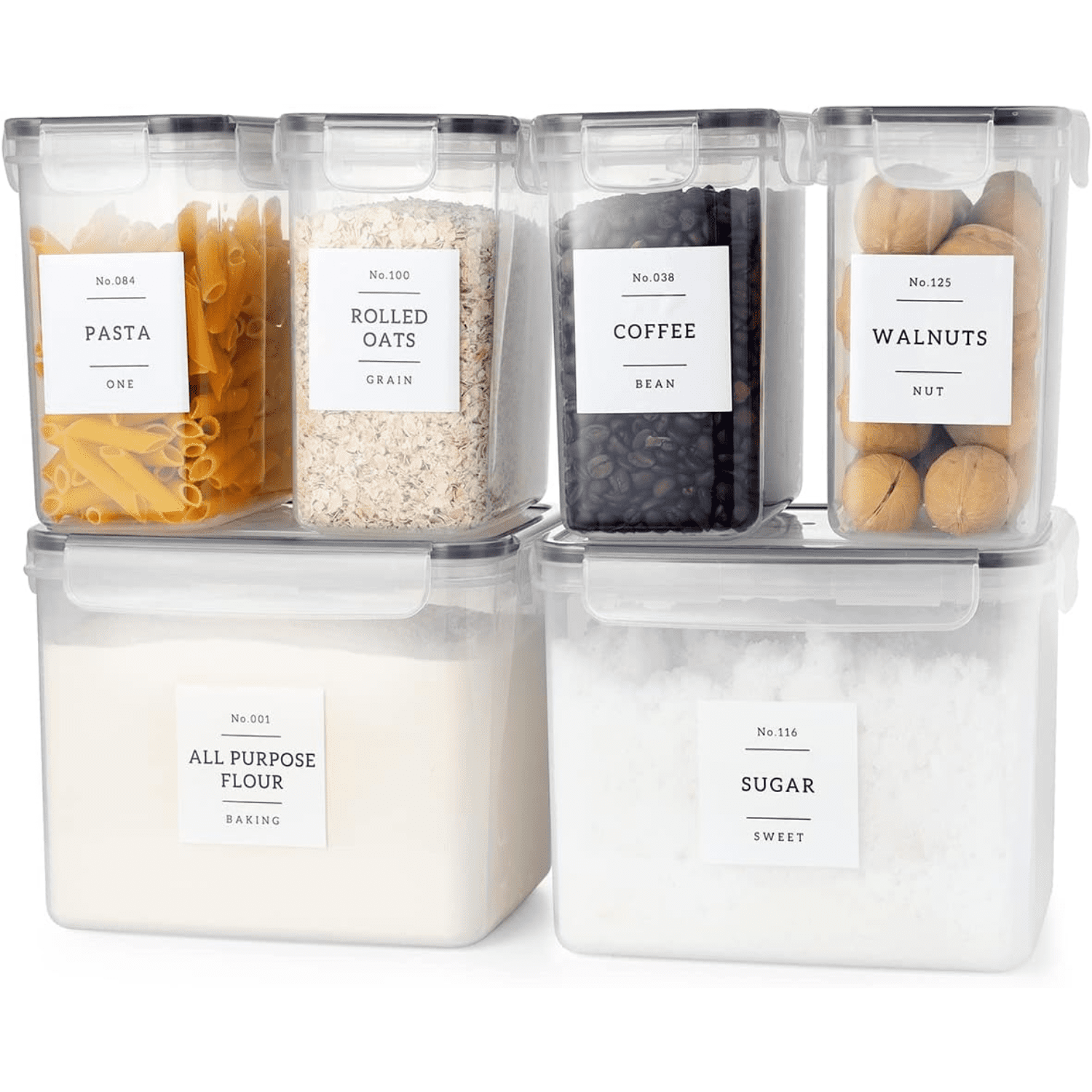 mjkuiygf 24 Pcs Airtight Food Storage Containers with Lids - Plastic ...