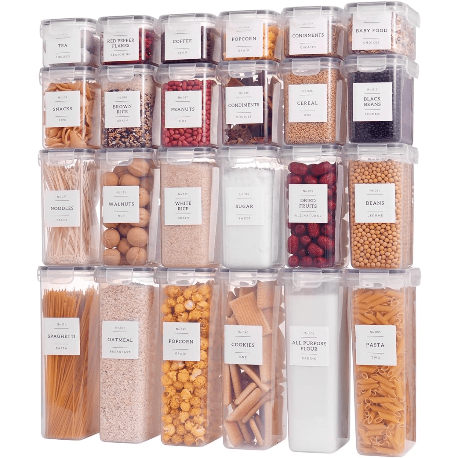 ebyiybnio 24 Pcs Airtight Food Storage Containers with Lids - Plastic ...