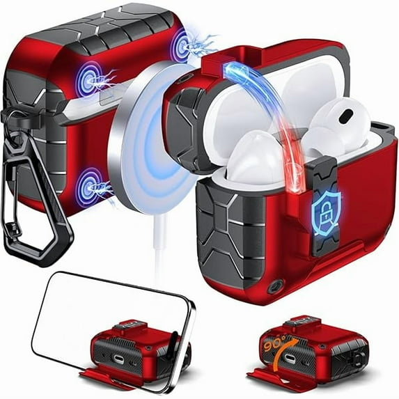 mjw001 MagArmor Auto-Open for AirPods Pro 2nd/1st Gen Case with Built ...